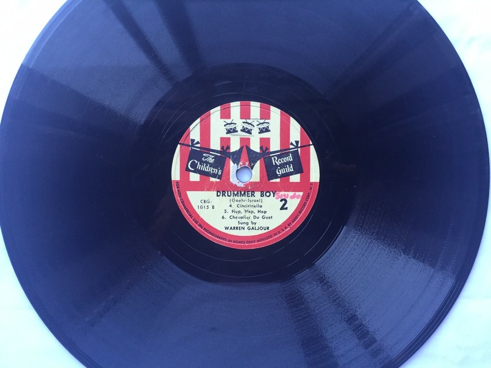Kiddie Record 78rpm “Drummer Boy” The Children's Record Guild #CRG-1015 ...
