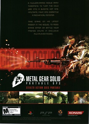 2006 PRINT AD - METAL GEAR SOLID : PORTABLE OPS GAME AD - PSP KONAMI ...