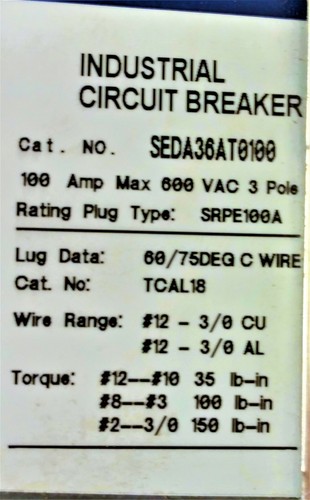 GE SEDA36AT0100 Circuit Breaker | eBay