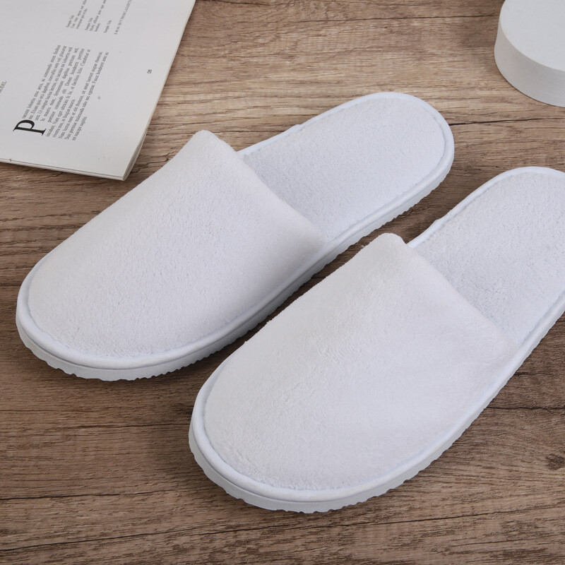 10-30pcs Spa Hotel Guest Slippers Closed Toe Towelling Disposable Terry ...