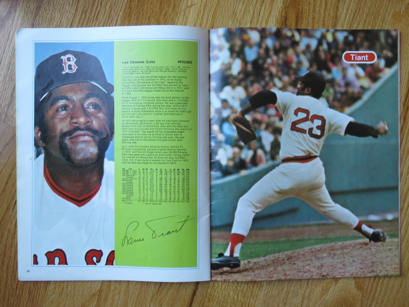 1973 BOSTON RED SOX 2nd Yearbook CARL YASTRZEMSKI CARLTON FISK DWIGHT ...