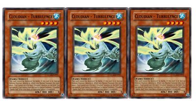 Yugioh- 3X Cloudian - Turbulence - Common - Unlimited - GLAS-EN013 - Near Mint | eBay