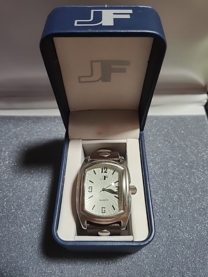 NEW JF Quartz Watch Stainless Steel Back Leather 31392 | eBay