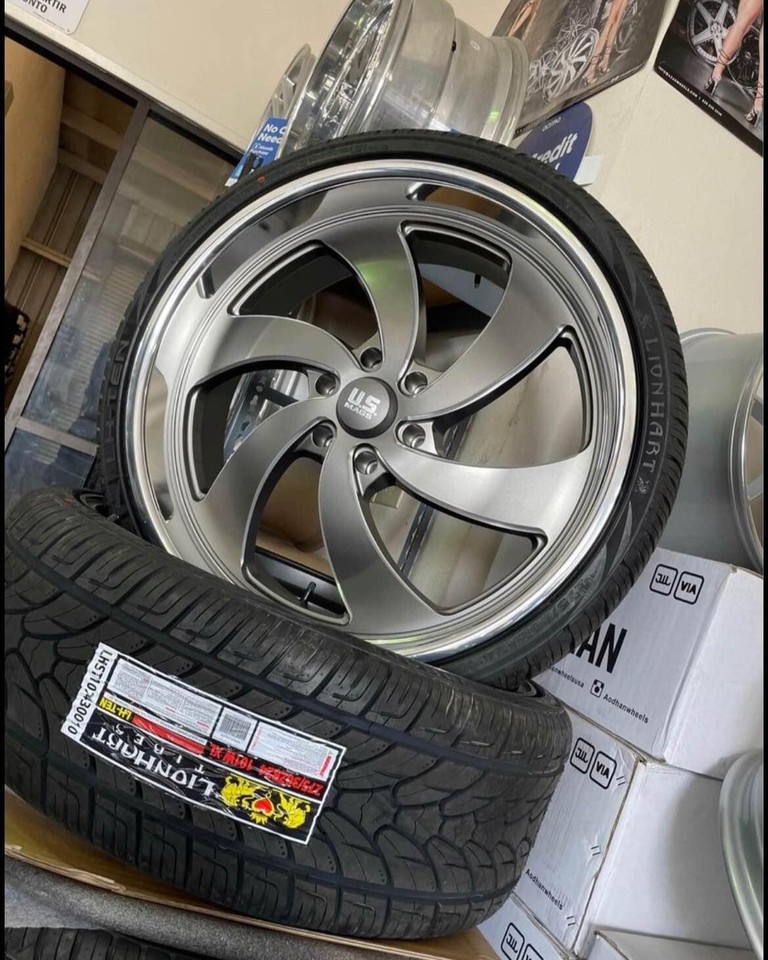 24x9 24x10 US MAGS DESPERADO U133 GREY WHEELS RIMS TIRES OBS SILVERADO ...