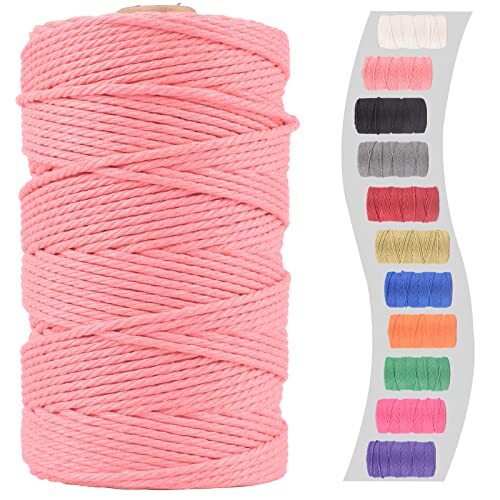 Macrame Cord 4mm x 109Yards 328Feet100% Natural Cotton Macrame Rope-4 ...