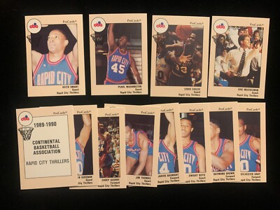 1989-90 ProCards CBA Rapid City Thrillers set (12) w/ERIC MUSSELMAN ...