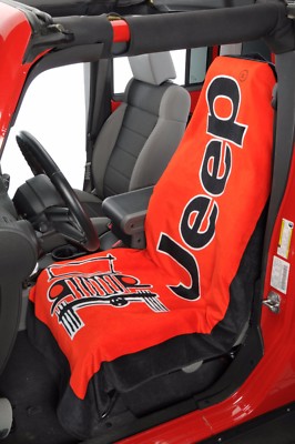 1 - Jeep Towel2Go Seat Cover - Red With Jeep Logo- Fits All Jeep Models ...