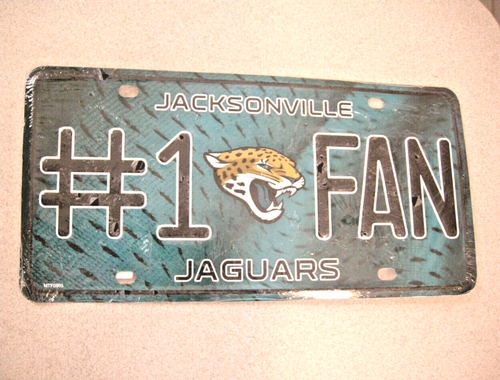 Jacksonville Jaguars #1 Fan NFL Metal Embossed License Plate by RICO ...
