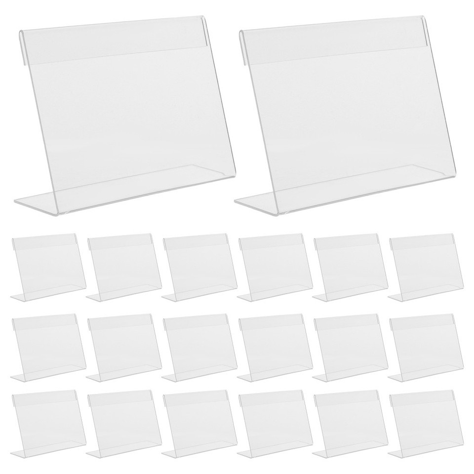 20 Pcs Supermarket Price Tag Holder Transparent Display Stand Label | eBay