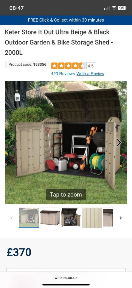 Keter 2000L Garden Storage NOT 1200L store it out ultra | eBay UK