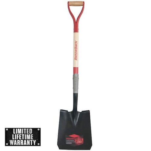 Razor-Back 23.5 in. Wood D-Handle Square Point Shovel | eBay