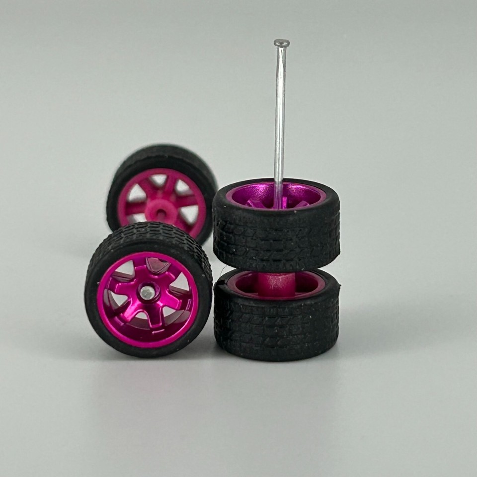 Mexican Pink TE37 6 spoke Real Riders JDM Wheels and Tires Set for Hot ...