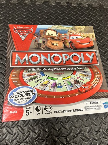 Cars 2 Monopoly Lightning McQueen Racetrack Game Disney Pixar 2011 ...