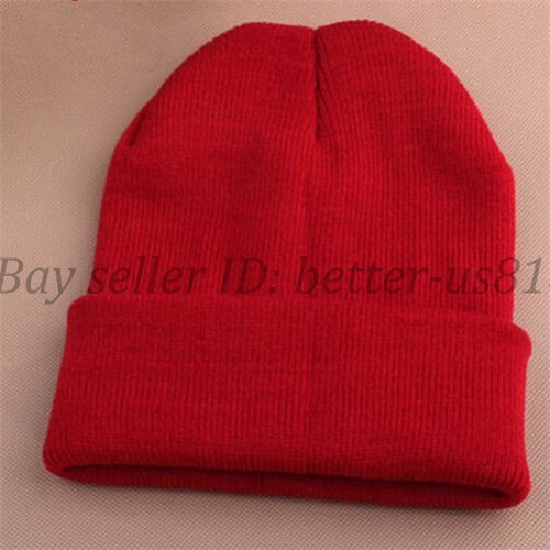 Men's Women Beanie Knit Ski Cap Hip-Hop Blank Color Winter Warm Unisex ...