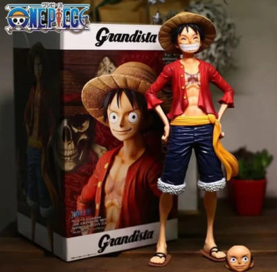 One Piece Luffy 28cm Anime Figure 3 Face Change Action Doll Toy No Box ...