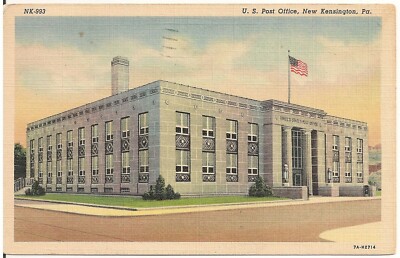U.S. Post Office in New Kensington PA Postcard 1940 | eBay