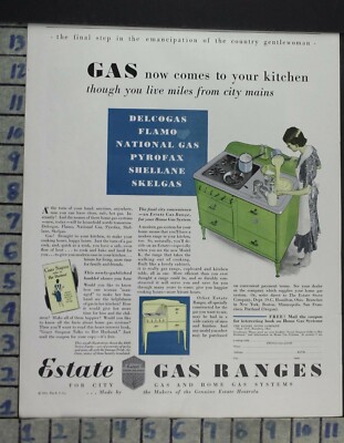 1931 HOME DECOR KITCHEN STOVE ESTATE GAS RANGE COOKING MODEL VINTAGE AD ...