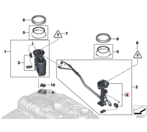 1 pc Left Fuel Level Sensor For BMW X5 E70 F15 F85 X6 E71 F16 ...