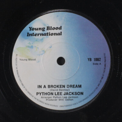 PYTHON LEE JACKSON: in a broken dream / boogie woogie joe 7" Single 45 ...