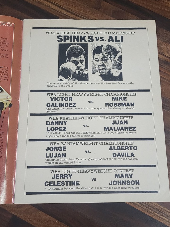 1978 Original On-site Muhammad Ali vs. Leon Spinks II Program Ali 1st ...