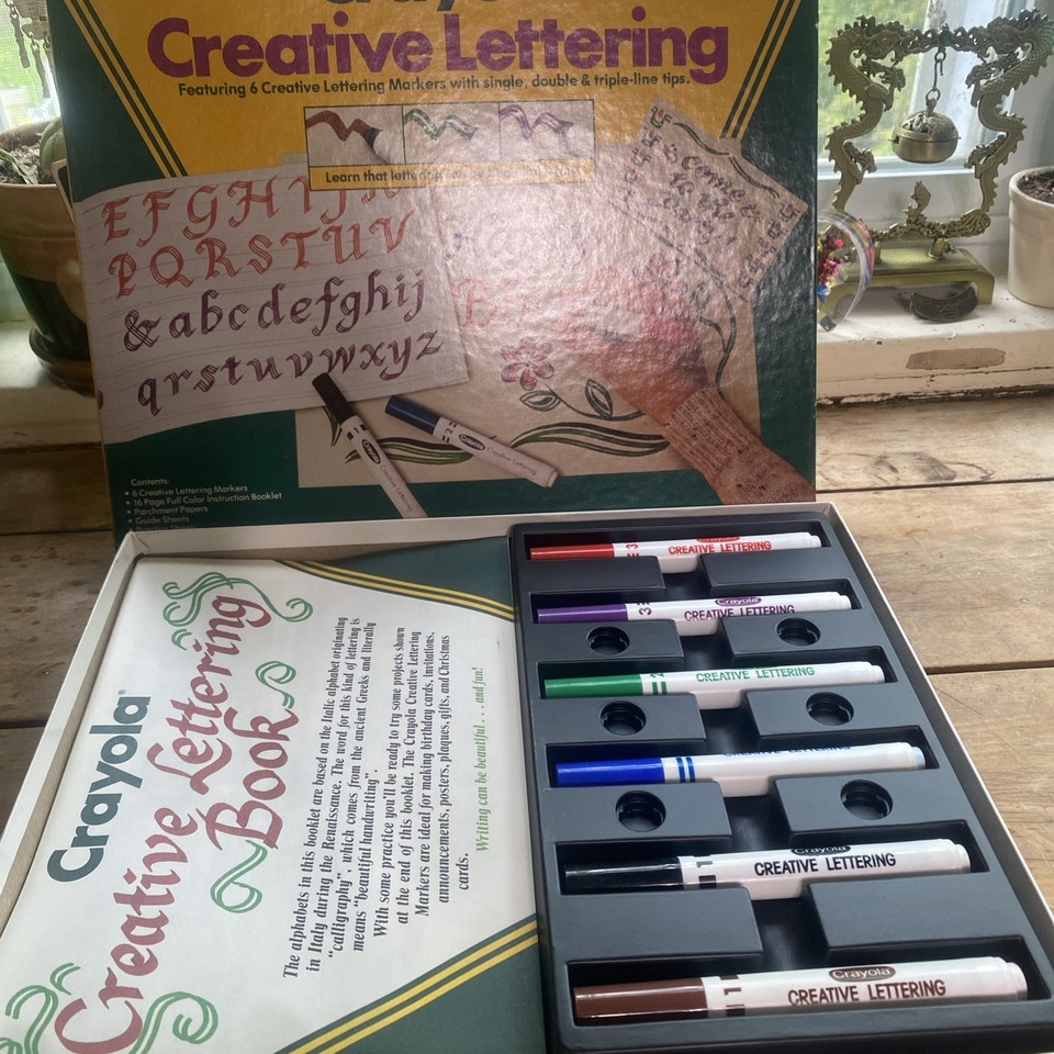 VINTAGE Crayola Creative Lettering 1981 CRAYOLA MARKERS BLINNEY & SMITH ...