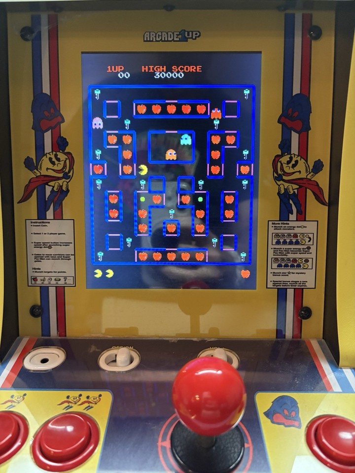 Arcade1UP Super PAC-Man Counter Top Arcade Machine 4 Games PAC-C-01334 ...