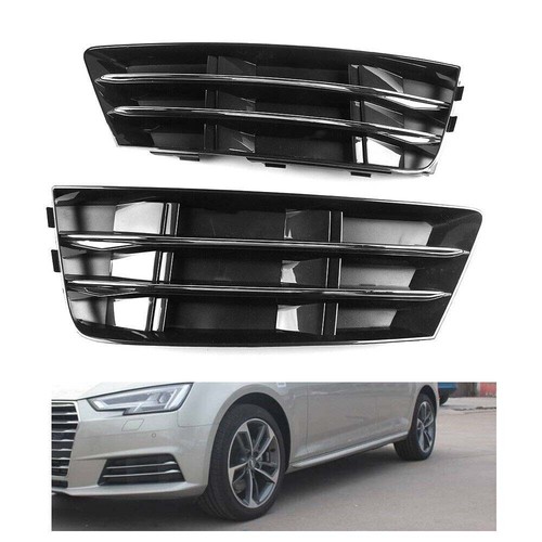 1Pair Front Bumper Grille Cover Fog Lamp Bezel Chrome Trim For AUDI A4 ...