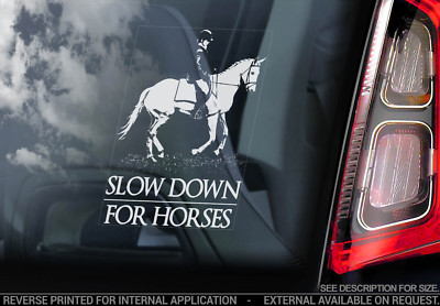 SLOW DOWN FOR HORSES, Car Sticker Horse Equestrian Window Stickers Sign ...