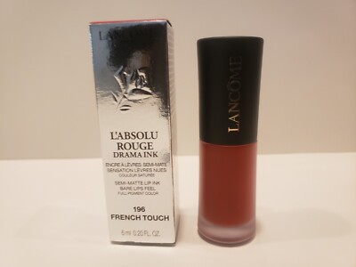 Lancome~L'Absolu Rouge Drama Ink ~ Semi-Matte LIquid Lipstick~#196 ...