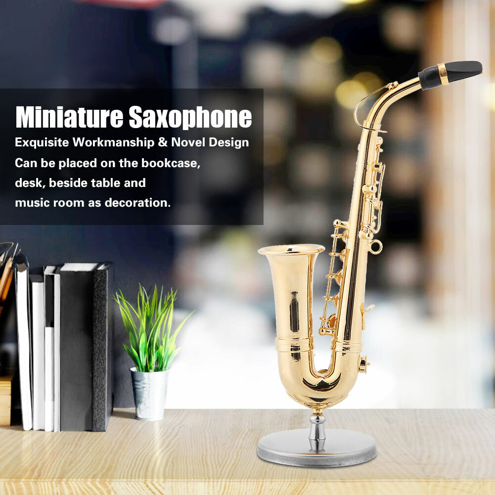 Miniature+Saxophone+With+Stand+And+Case+Brass+Plated+Instrument+Model ...