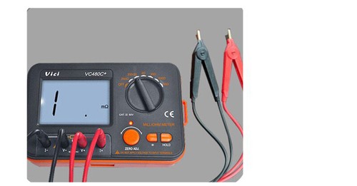 Milli-ohm Meter VC480C LCD Backlit 4 Wire Test Low Resistance ...
