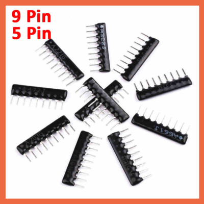 SIL Resistor Network Commoned Resistors 9 pin Package Multi-Variation ...