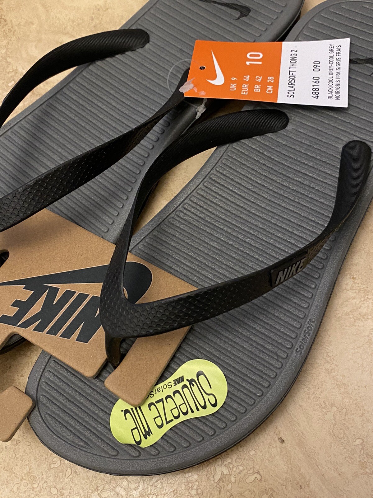 Nike SolarSoft Thong 2 Flip Flop Size UK 9 EU 44 US 10 488160-090 for ...