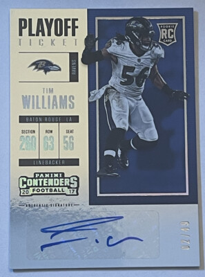 TIM WILLIAMS 2017 Panini Contenders #150 PLAYOFF TICKET AUTO S# 02/49 ...
