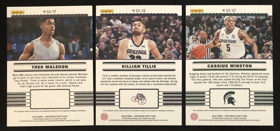 2020 Contenders DP Basketball Front-Row Seat Insert Cards Singles You ...