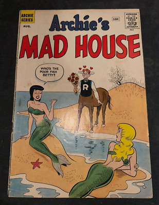Archie's Madhouse #14 (1961) Betty & Veronica Mermaid Cover Mad House ...