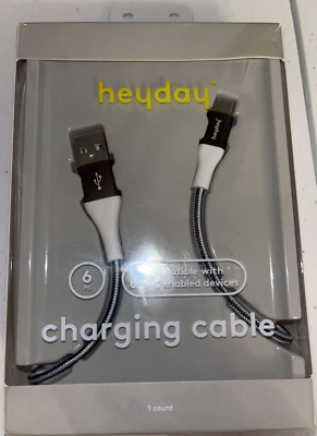 2 heyday USB-C to USB-A Braided Cable 6ft - Black/White/Gunmetal | eBay