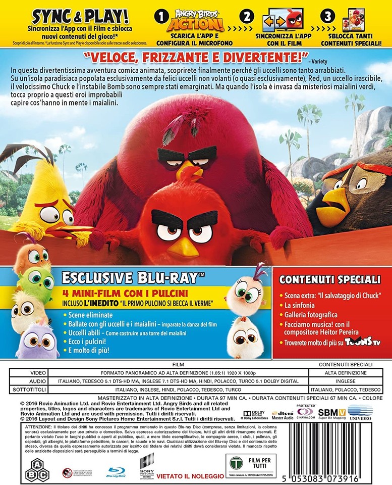 Angry Birds - Il Film (Blu-ray) Cartoni Animati Kaytis Reilly (US ...