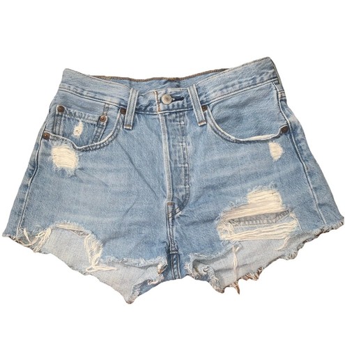 Levis 501 Women’s 26 Blue Mini Shorts Denim High Rise Light Wash ...