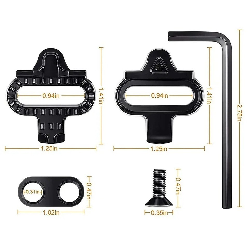 Self-locking pedal cleat kit for cycling shoes — MTB two-hole road bolt ...