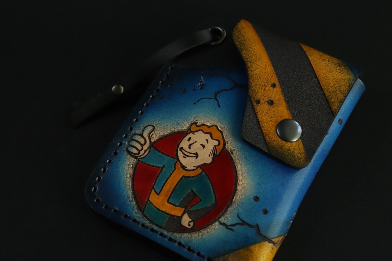 fallout wallet, vault boy, wasteland, EDC, handmade leather wallet ...