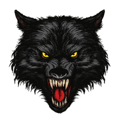 Wolf Head Shaped Vinyl Sticker laptop car bumper decal werewolf horror ...