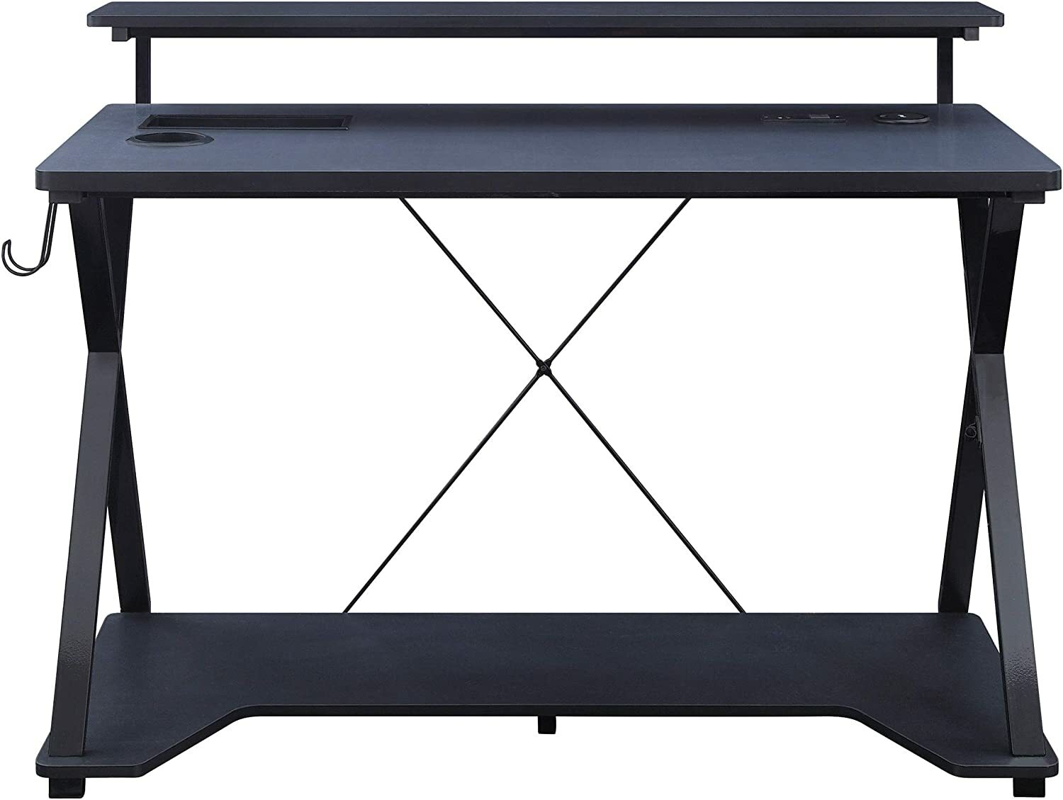 DesignLab Checkpoint Ghost Battlestation Gaming Desk | Dual USB, LED ...