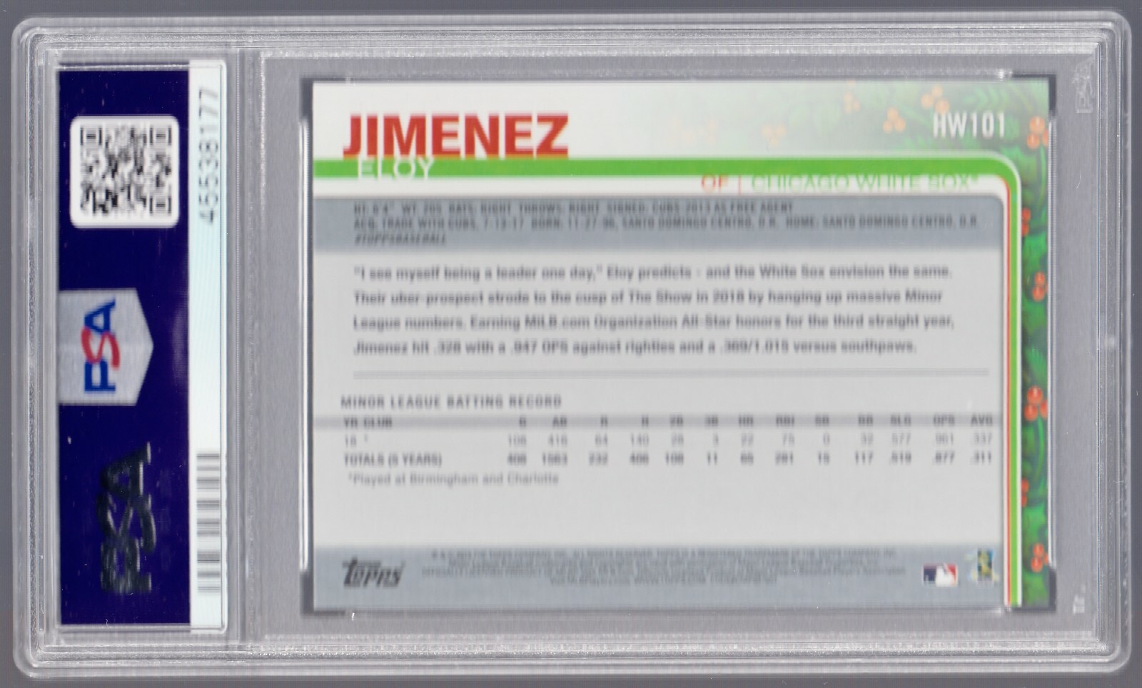 2019 Topps Holiday Mega Box Metallic Snowflake Parallel Eloy Jimenez RC ...