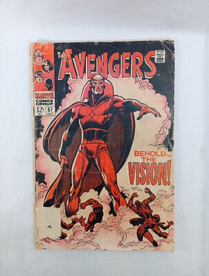 Marvel THE AVENGERS #57 1968 Key 1st Appearance THE VISION Buscema Art ...