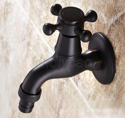 Black Oil Rubbed Brass Wall Mount Garden Washing Machine Water Tap ...