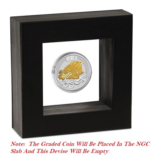 2018 TUVALU MONEY TOAD SILVER GILT w/ 24k gold $1 1oz COIN NGC MS 70 ...