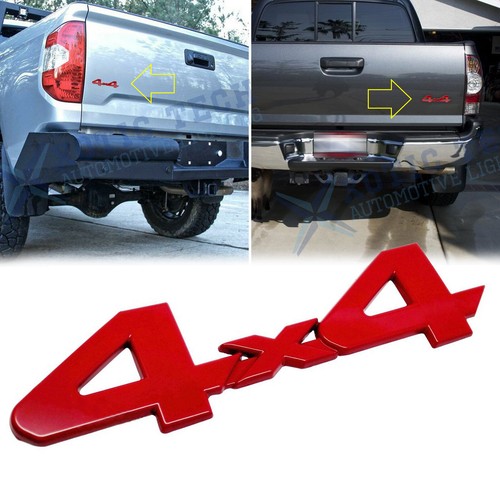 4x4 Red Badge Emblem For Toyota Tundra Rear Tailgate Door 4WD Fender ...