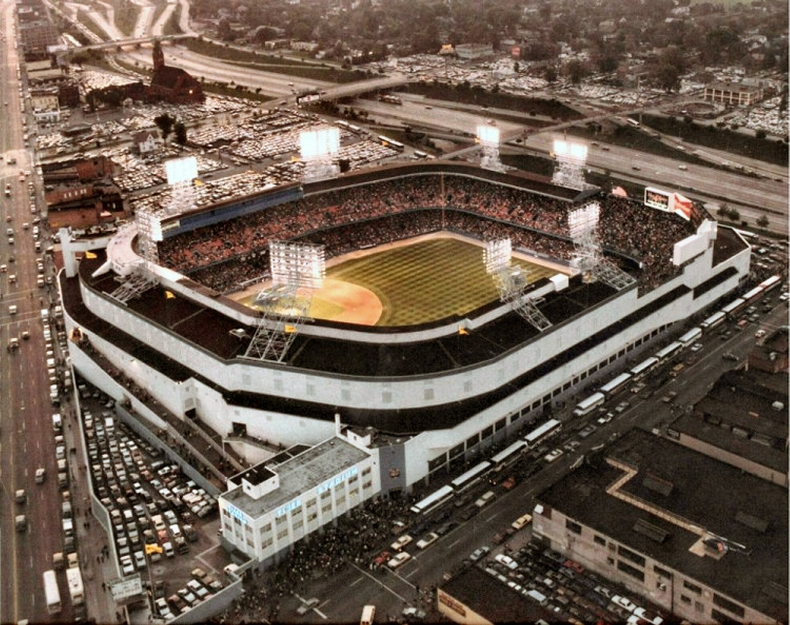 BRIGGS STADIUM Detroit AERIAL PHOTO Tigers (200-G) | eBay