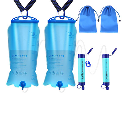 2pk Gravity Water Filter,Portable Gravity-Fed Water Purifier with 3L ...